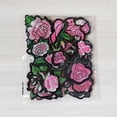 25pcs Rose Iron on Patches, Assorted Sizes Pink Floral Embroidered ...