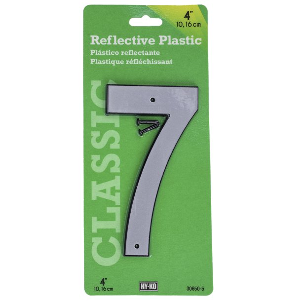 HY-KO 4" REFLECTIVE PLASTIC MODERN NUMBER 7 - Walmart.com