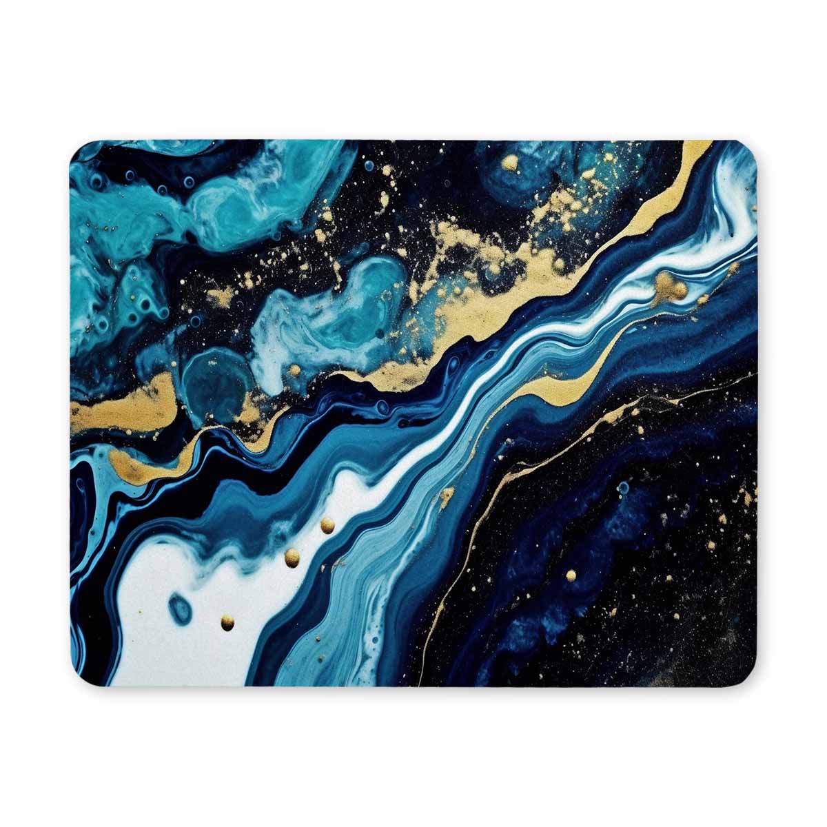 Blue Marble Mouse Pad, Ripples of Agate with Addition of Gold Powder ...