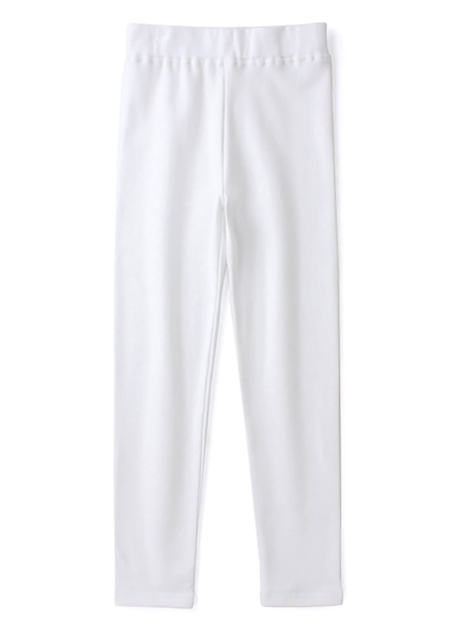 Niuer Girls Trousers Solid Color Pants Elastic Waist Leggings Casual