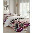 4 Piece Duvet Cover Set Twin, Watercolor Daisy Red Blue Plaid Soft ...