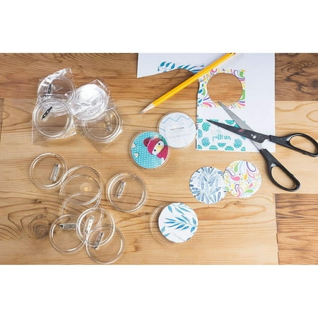 Clear Buttons with Pins - 36-Pack DIY Craft Buttons, Acrylic Plastic ...