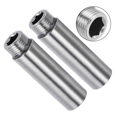 Uxcell Shower Head Extension Arm Stainless Steel Male to Female Thread Pipe Fitting 50mm ...