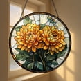 Chrysanthemum Stained Glass Suncatcher – Fall Floral Window Hanging Art ...