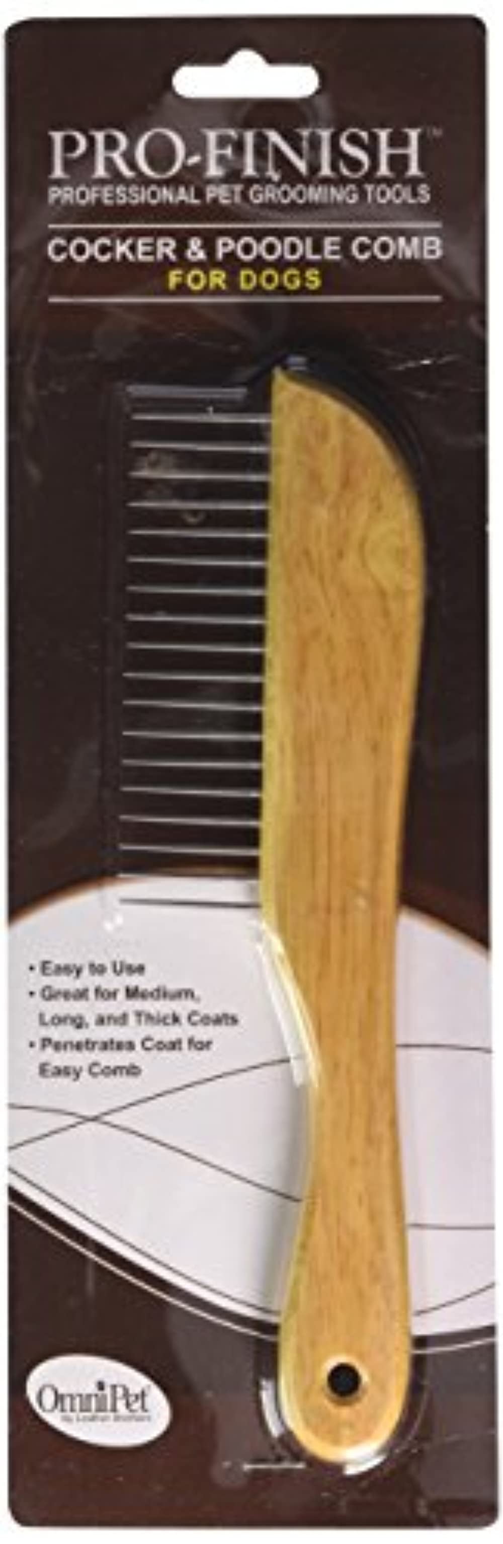 OmniPet Leather Brothers Cocker/Poodle Wooden Handle Comb - Walmart.com