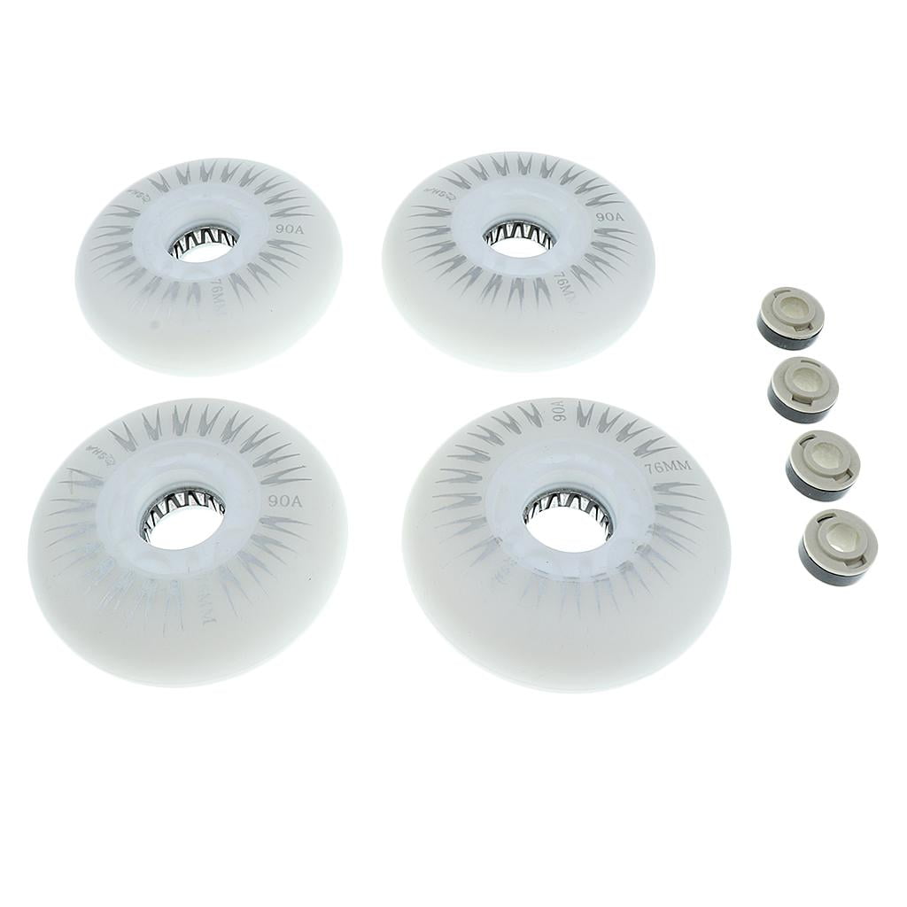 Flashing Inline Roller Skate Replacement Wheels with 4 Pieces, 3 Sizes ...