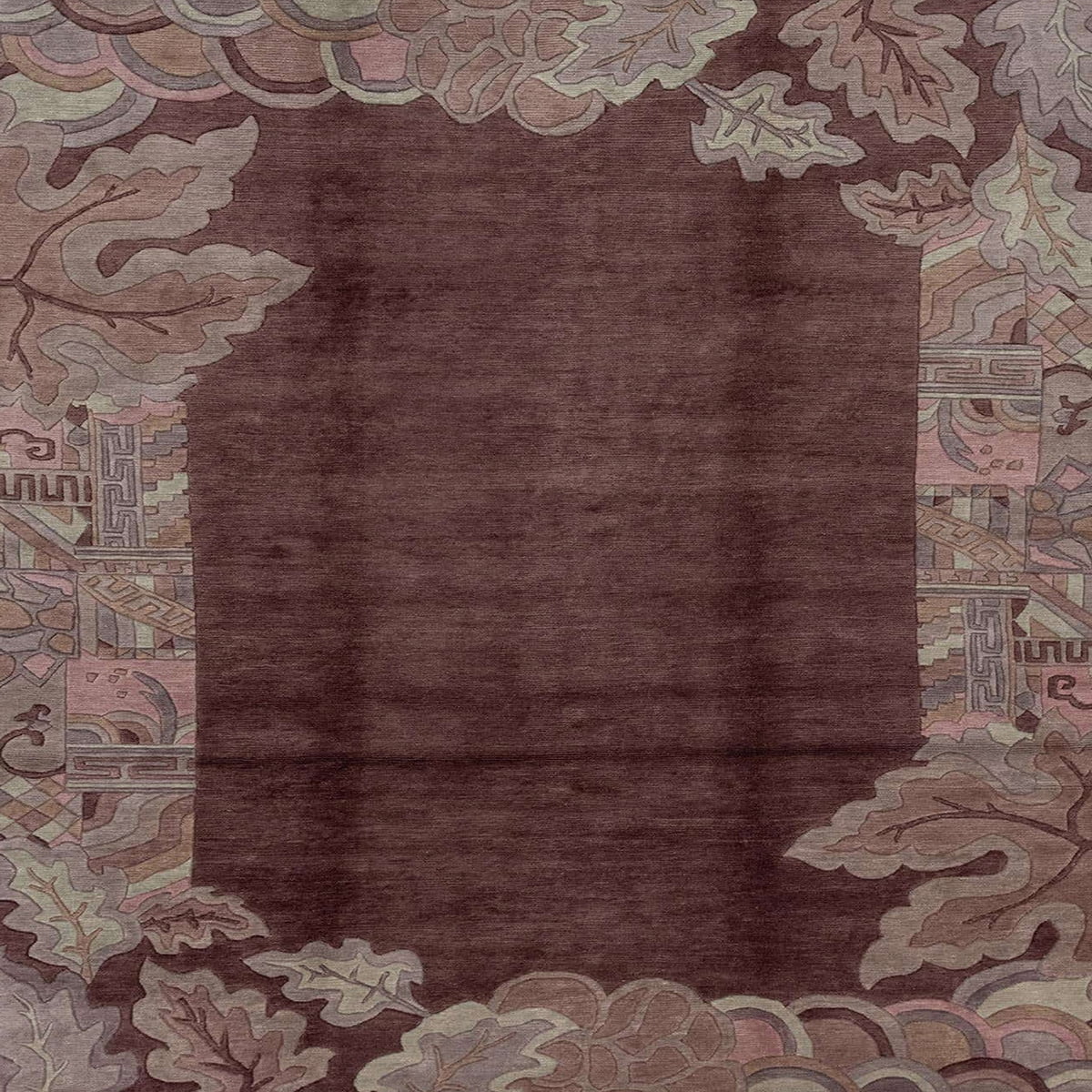 Ahgly Company Indoor Square Abstract Red Abstract Area Rugs, 4' Square ...