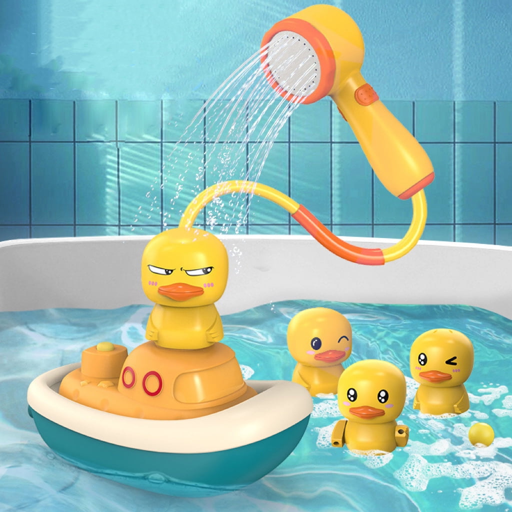 Children's Splashing Baby Yellow Duck Electric Spray Pirate Ship Bath ...