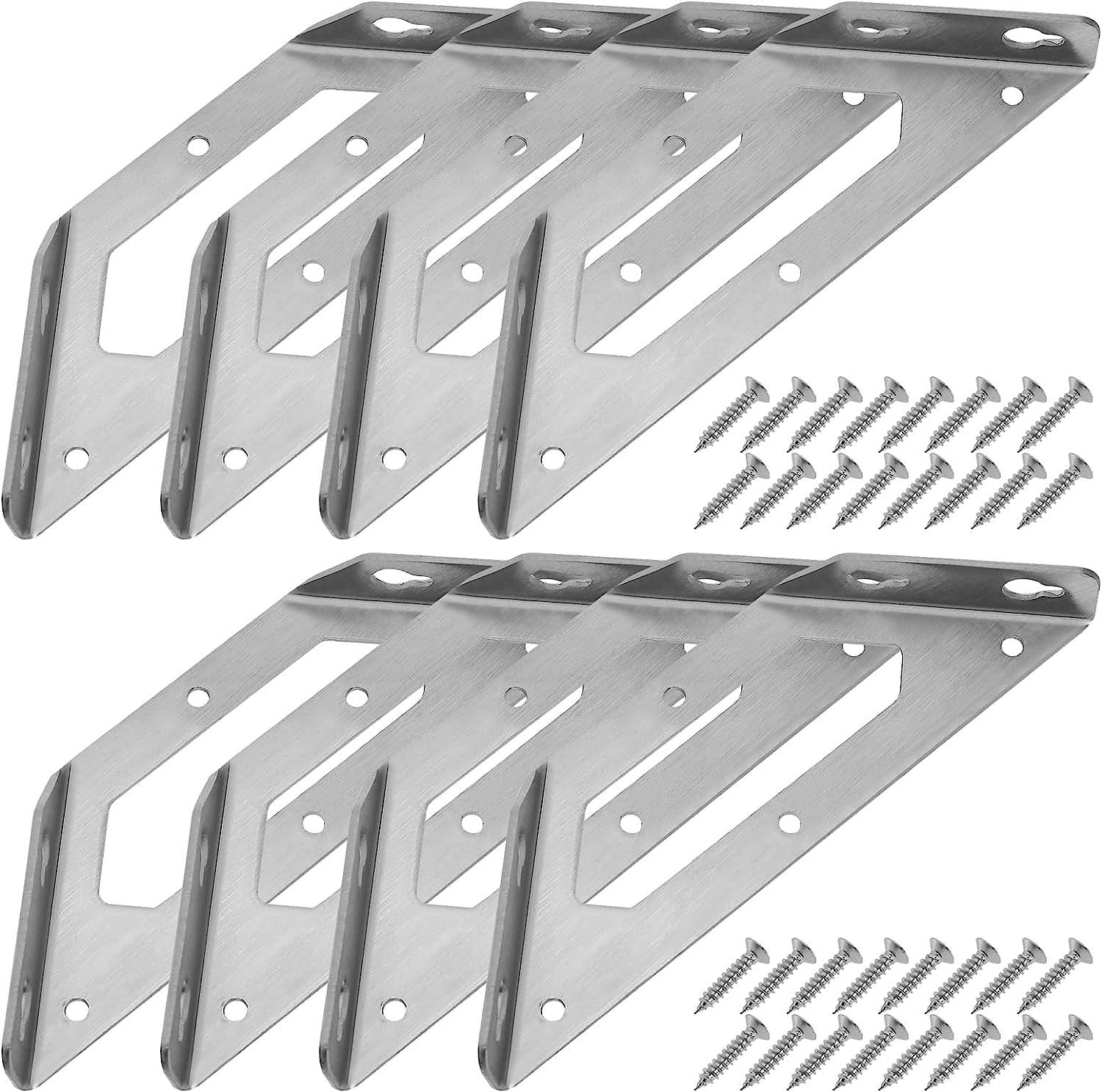 8 Piezas （144 mm） Conectores de Soporte de Esquina de Acero Inoxidable ...