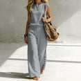 Cekizud Two Piece Sets for Women Solid Color Sleeveless Top Loose ...