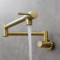 Wall Mount Pot Filler Faucet, Brushed Gold Kitchen Tap Sink Faucet ...