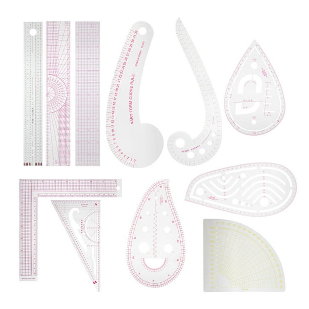Juego de reglas de costura, regla de medida multifuncional, juego de ...