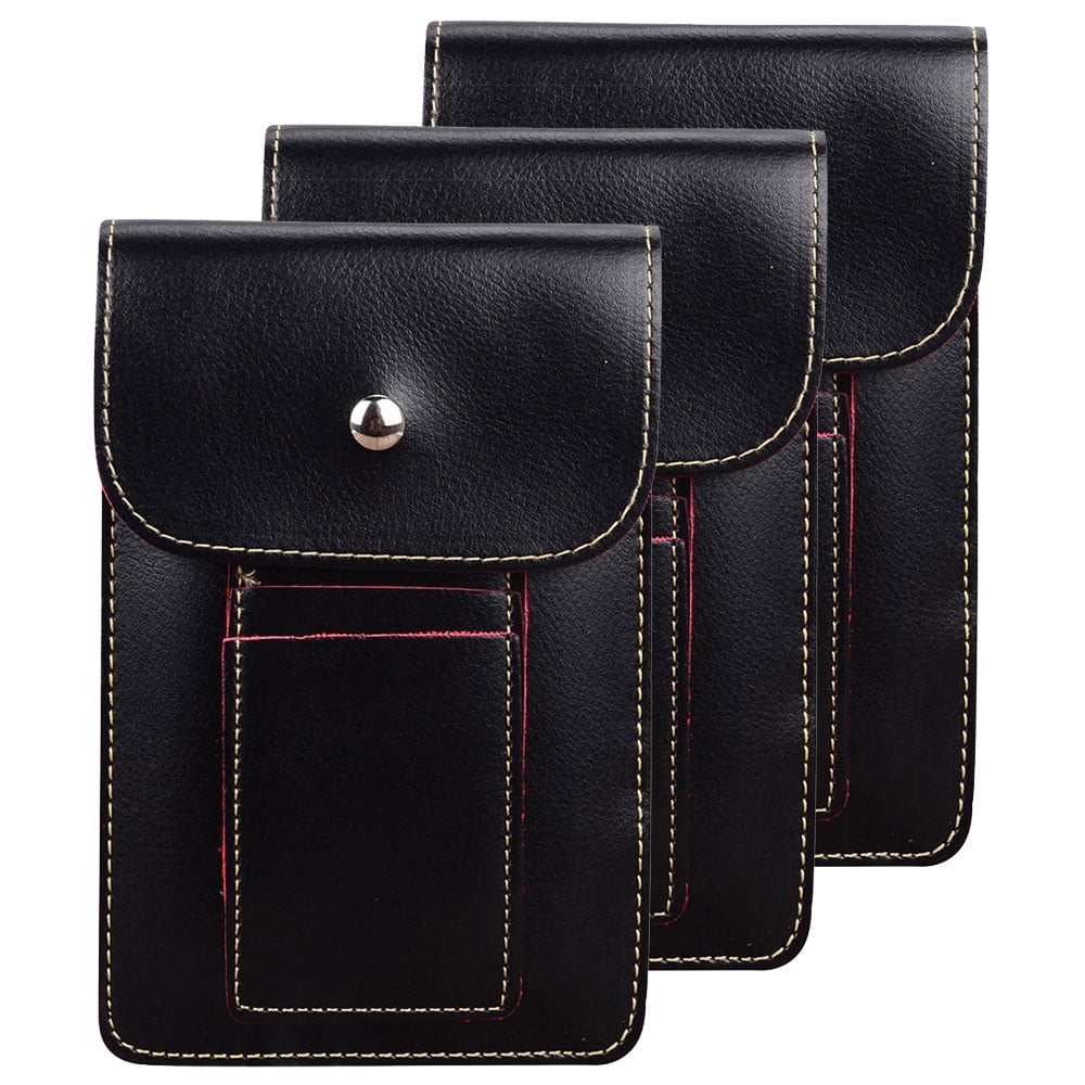 3-PACK: Vegan Leather Vertical Crossbody Smartphone Pouch Wallet (Black ...