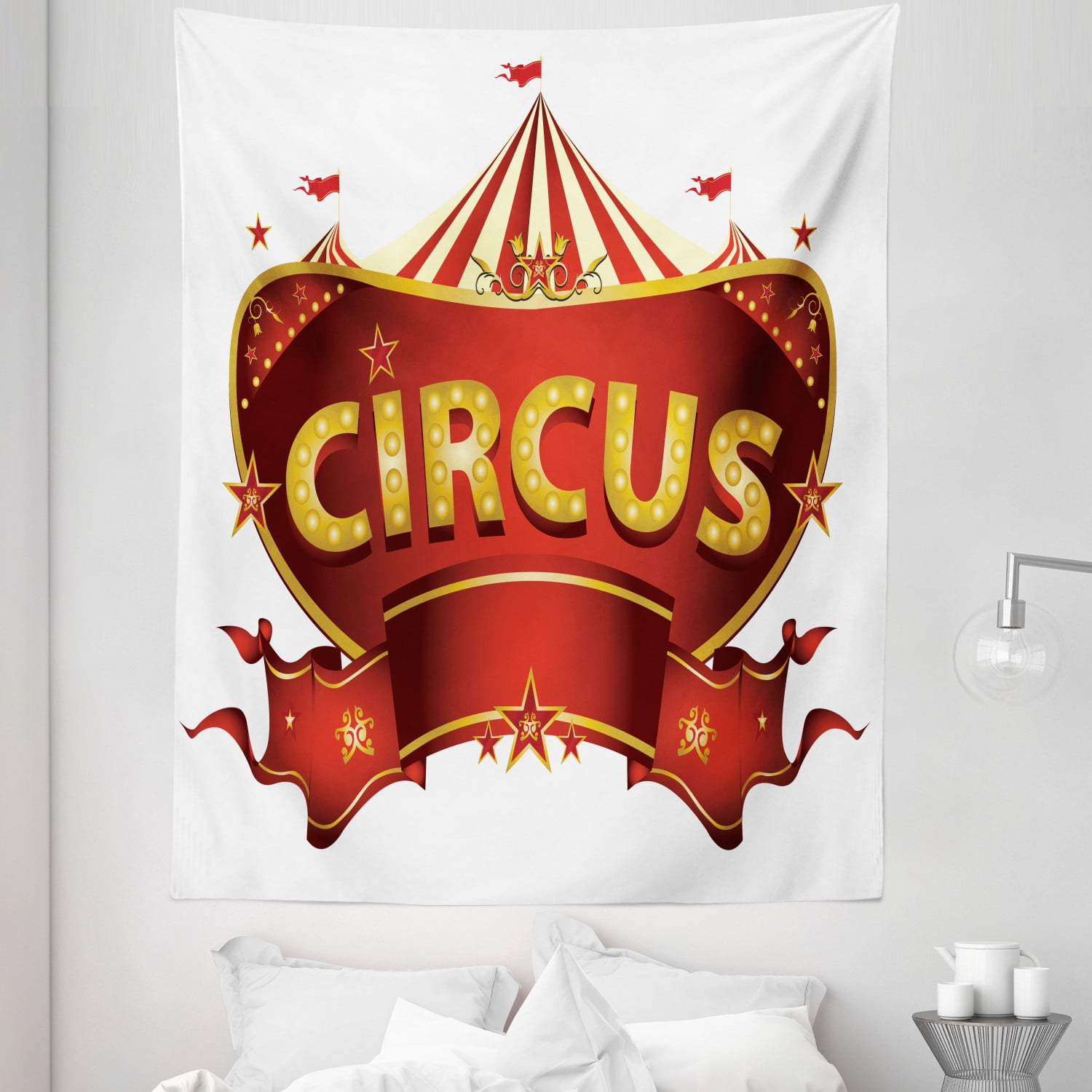 Circus Tapestry, Circus Sign Baroque Style Big Top Enjoyment Theme ...