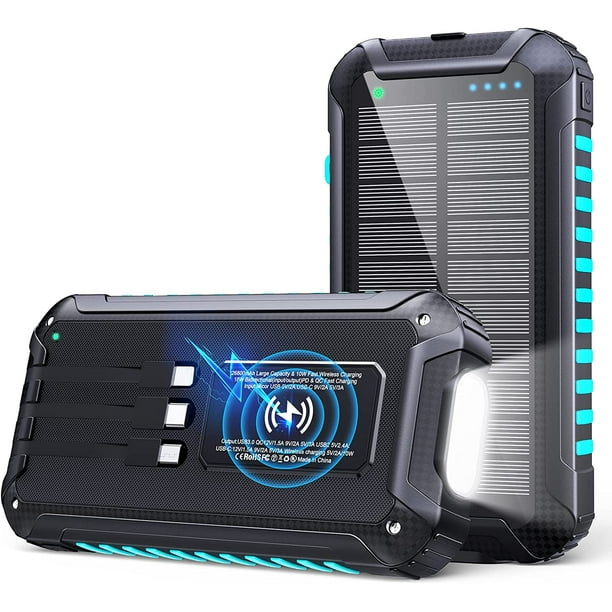 Solar Power Bank 26800mAh PD Solar Charger, USB-C 18W Portable Charger ...