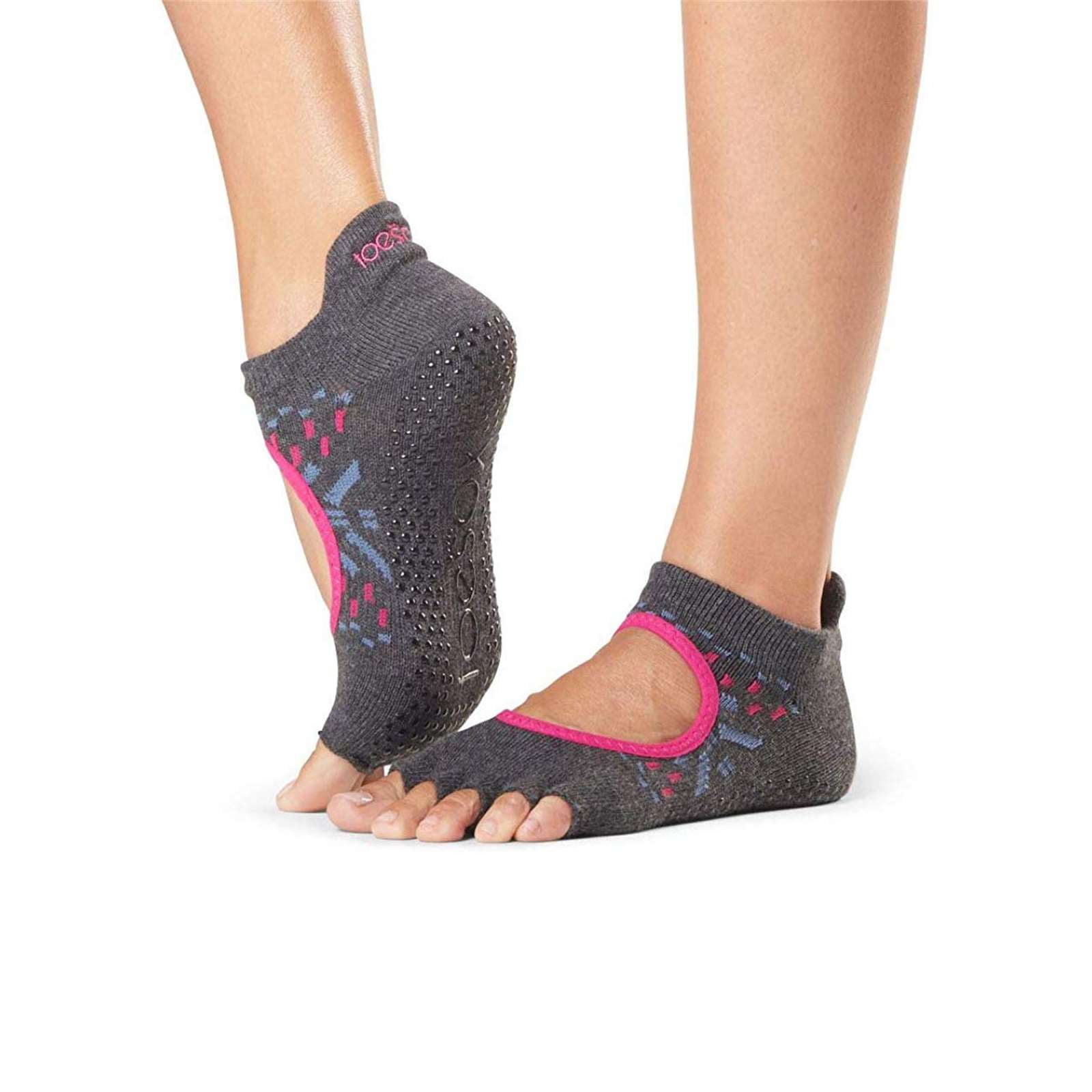 Toesox Women's Bellarina Half Toe Grip Mary Jane Yoga Socks - Walmart.com