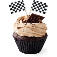 48pcs Racing Flag Toothpick Appetizers Picks Cupcake Toppers Race Car ...