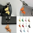 Adorable Miniature French Dog Keychain PU Leather Key Holder Bag Charm ...