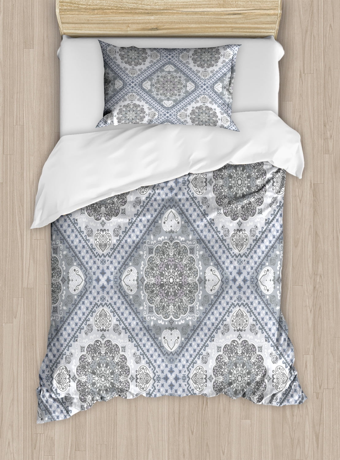 Turkish Pattern Twin Size Duvet Cover Set, Complex Swirl Art Motifs ...