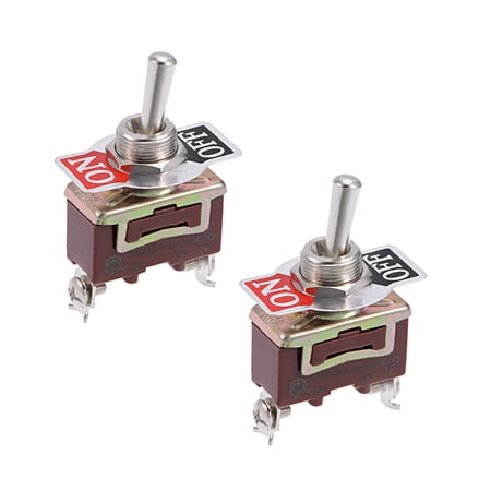 SPST Momentary Rocker Toggle Switch Heavy-Duty 15A 250V 2P ON/OFF Metal ...