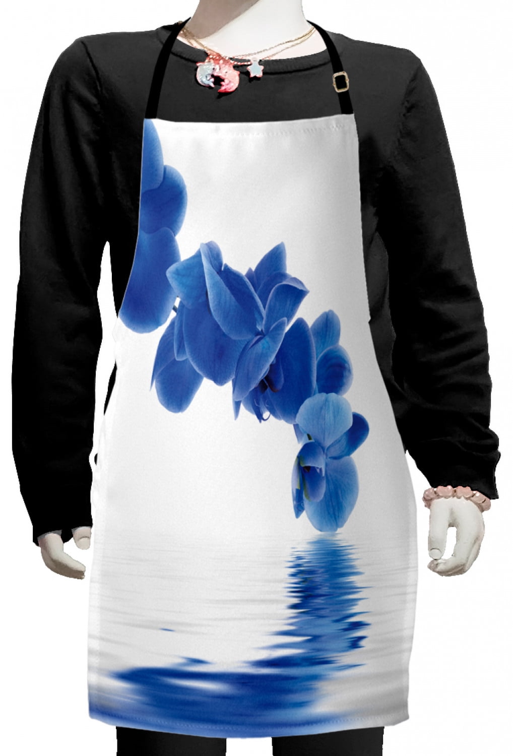 Blue Kids Apron, Orchid Corsage Composition with Reflection in Water ...
