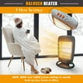 ZOOM Indoor Halogen Oscillating Space Heater with 3 Heat Settings and ...