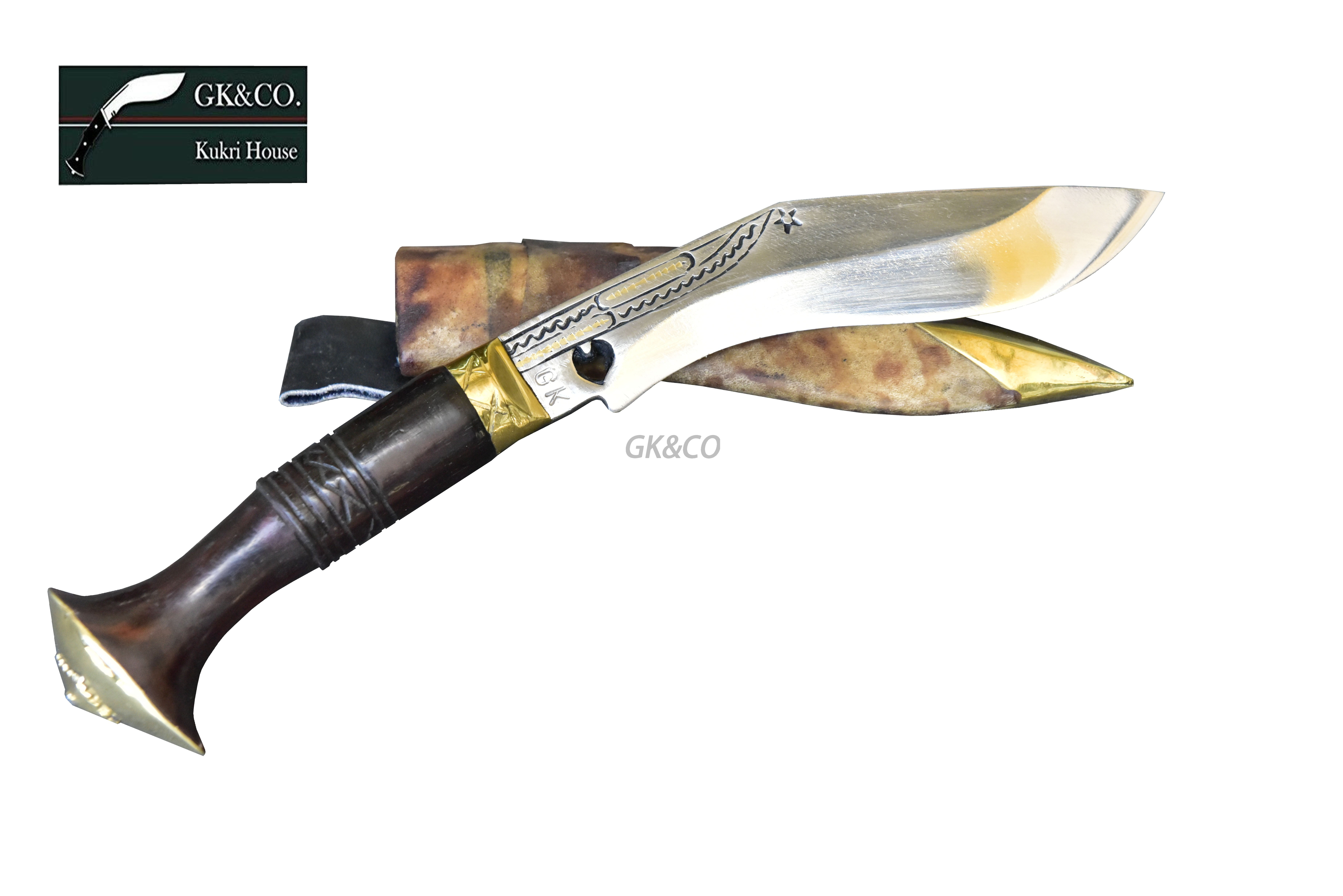 5" Blade Cheetlange Special Kukri-Rat Tail Tang Rosewood Handle Black ...