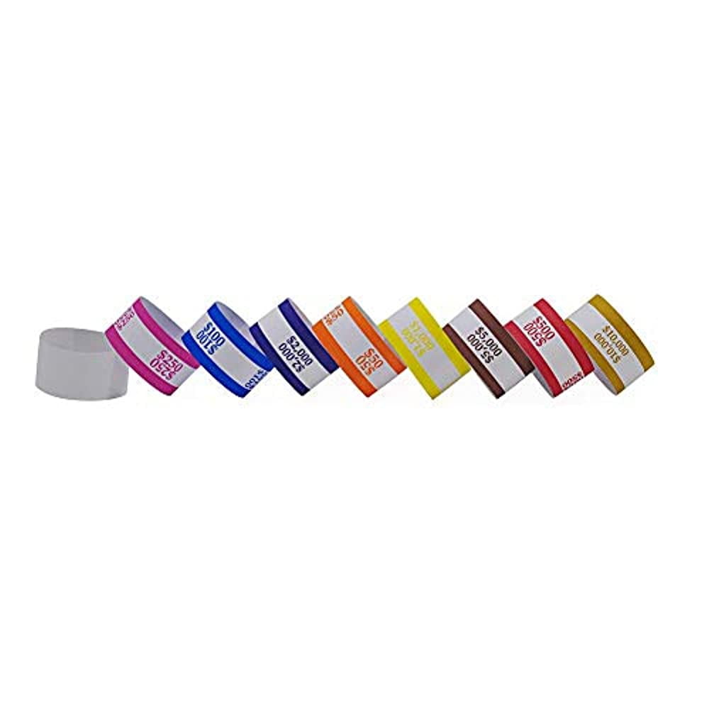 L LIKED 400 Assorted Currency Band Bundles Self Sealing Currency Straps ...