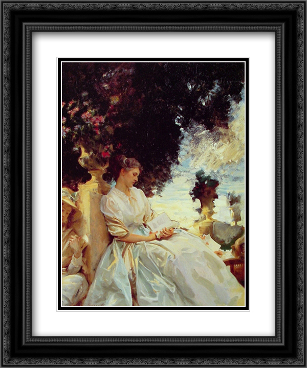 John Singer Sargent 2x Matted 20x24 Black Ornate Framed Art Print 'In a ...
