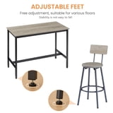 Pub High Dining Table 7 Piece Set, Industrial Style Pub Table, 6 PU ...