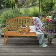 Ktaxon 59" Acacia Wood Outdoor Patio Bench with Liftable Table, Park ...