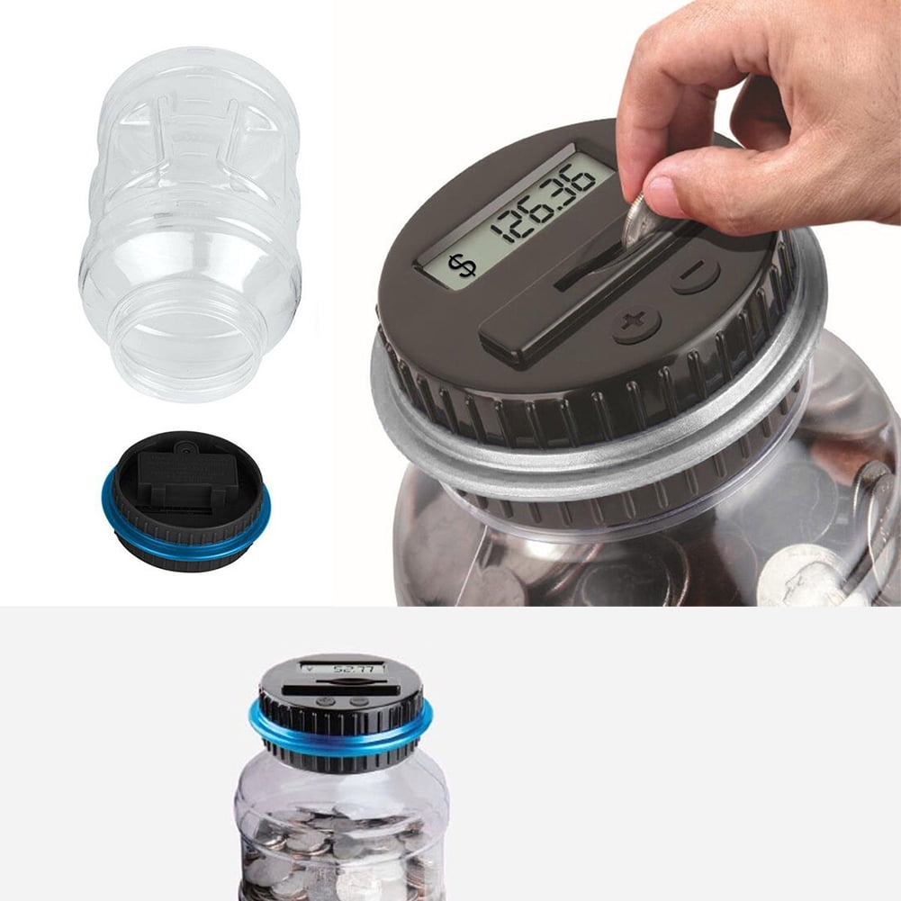 Piggy Bank Large Transparent Smart Electronic Coin Counter Digital LCD ...