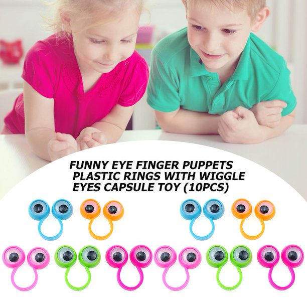 Mymisisa Funny Eye Finger Puppets Plastic Rings with Wiggle Eyes Tricky ...