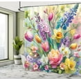 Ambesonne Spring Shower Curtain, Dream Scene Flowers Lavender, 69"Wx75 ...