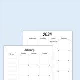 2024 Monthly Planner Calendar Refills for 7-Disc Mini Happy Planners ...
