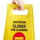 Restroom Closed for Cleaning Sign, Bilingual Bathroom Floor Sign, 1 ...