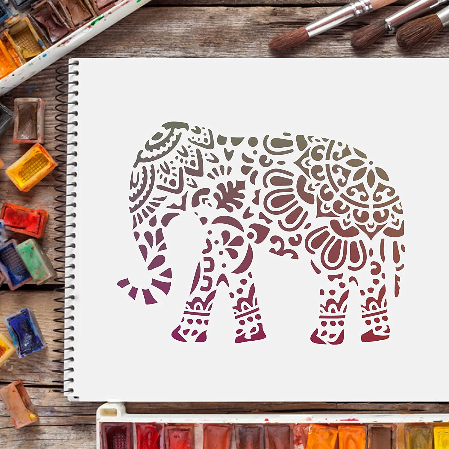 Indian Elephant Stencil