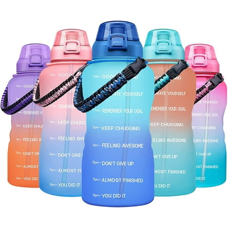 WEIS Large 1 Gallon Motivational Water Bottle with Paracord Handle ...