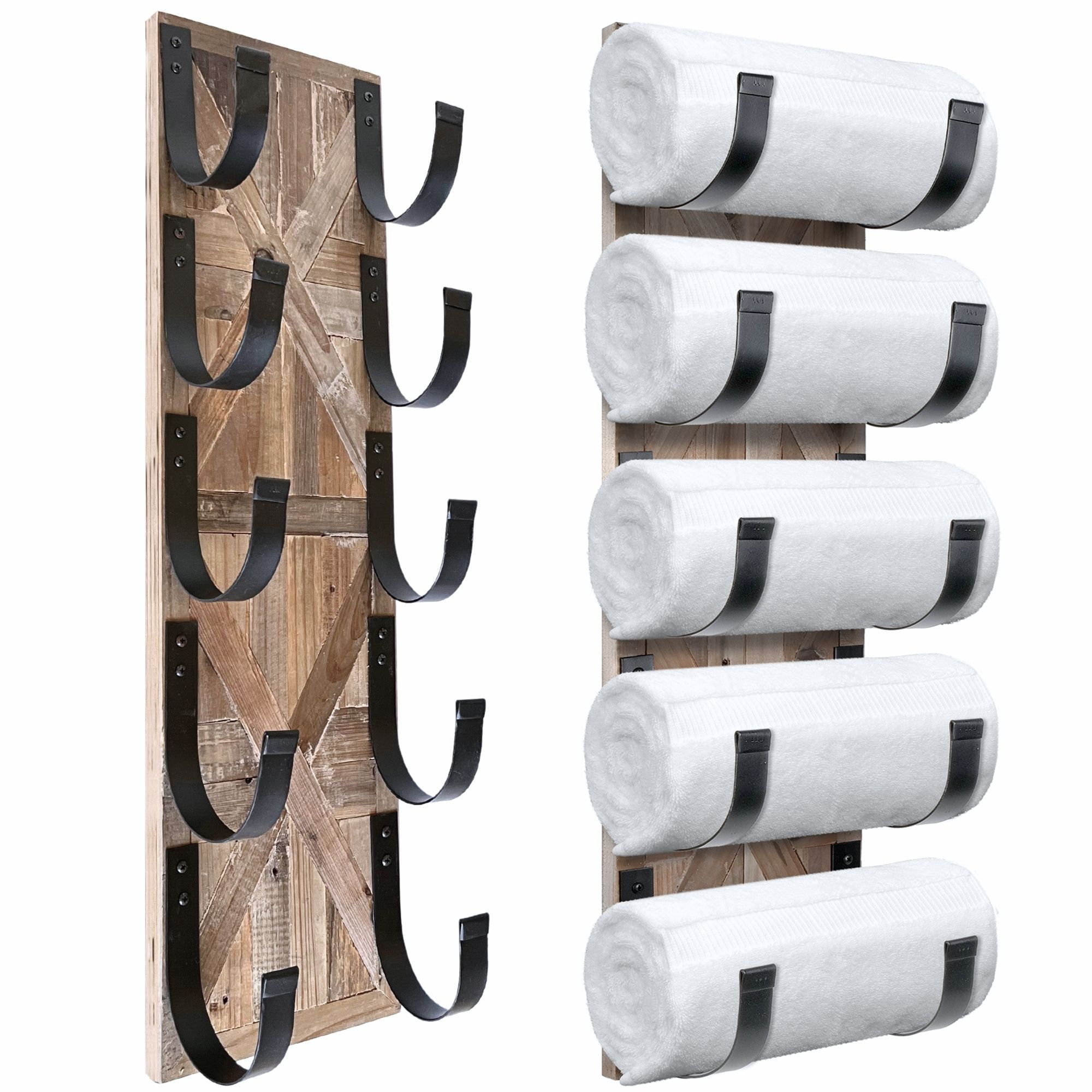 Autumn Alley Rustic Farmhouse Towel Rack Stunning Barn Wood Bathroom ...