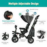 INFANS 7-in-1 Toddler Tricycle, Folding Baby Push Stroller, Rotatable ...