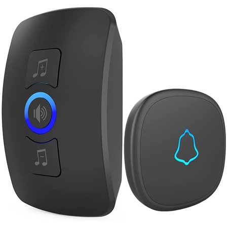 Wireless Doorbell Mini Waterproof Door Bell Chime Kit 1 Push Button & 1 ...