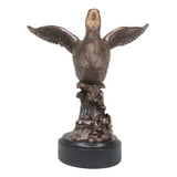 Rustic Pond Flying Mallard Duck Statue In Bronze Electroplated Resin ...
