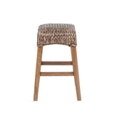 Maui 25.5" Rustic Bohemian Hyacinth/Wood Backless Counter Stool, Brown ...
