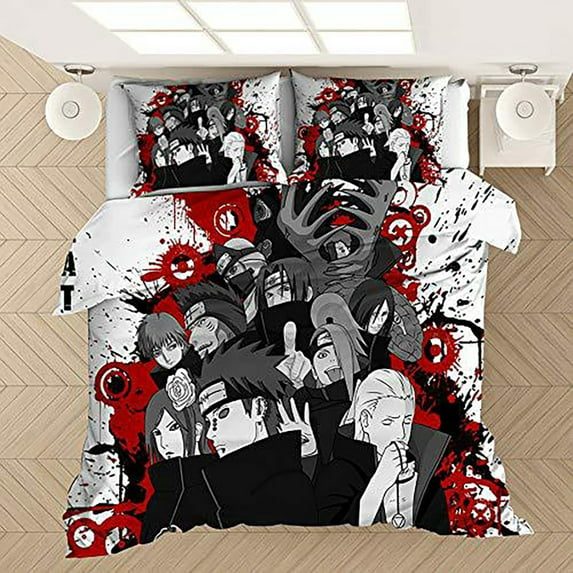 New Anime Bedding Bed Set Twin Full Queen King Size 3D Itachi Akatsuki ...