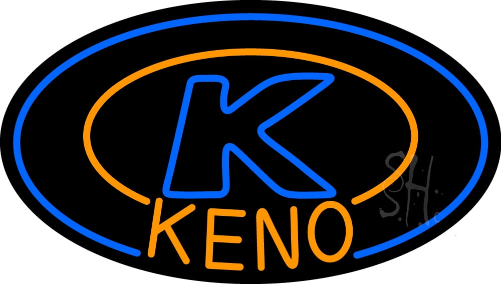 K Keno 2 LED Neon Sign 13 x 24 - inches, Black Square Cut Acrylic ...