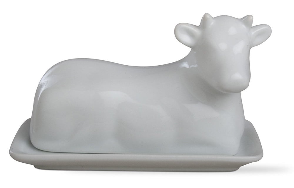 Tag 204968 Cow Butter Dish, 4.75" Height by 7" Long, White - Walmart ...