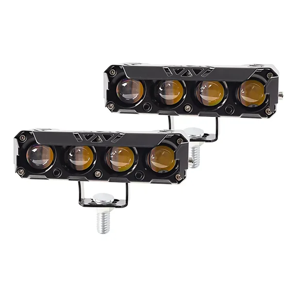 Faros Auxiliares Luz Doble Color Led Para Auto Moto 2pcs | Bodega ...