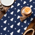 Christmas Navy Blue Table Runner 70 Inches, Winter Snowflakes Modern ...