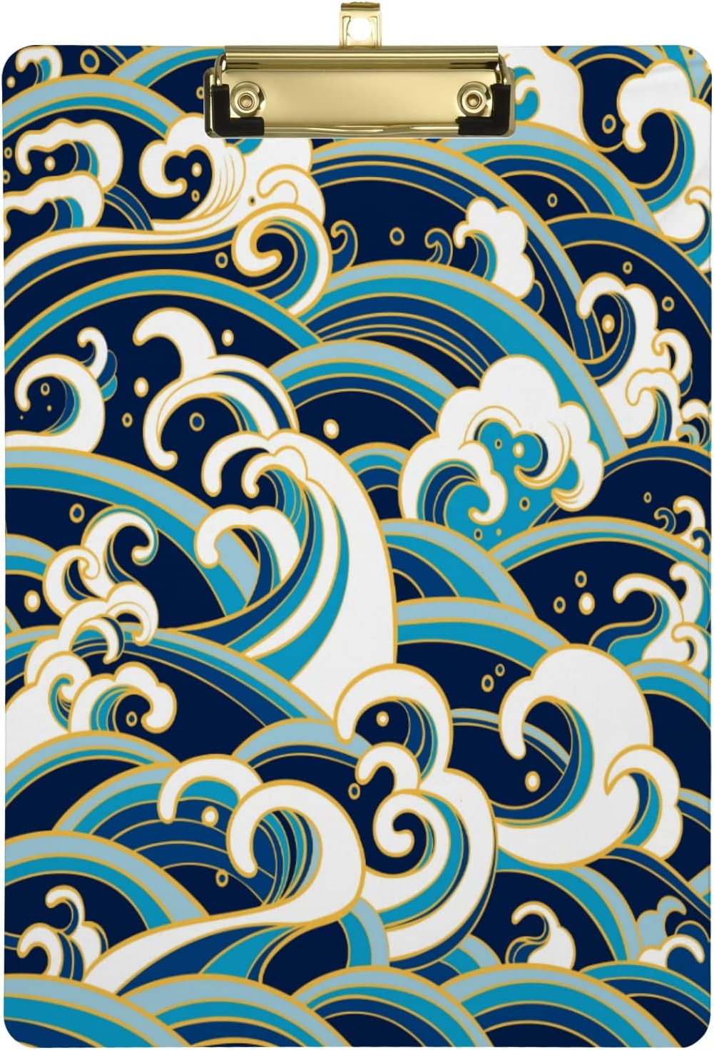 FMSHPON Oriental Style Sea Wave Clipboard Hardboard Wood Nursing Clip ...