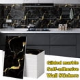 50/100Pcs Gold Plated Marble Wall Stickers, 11.8x23.6In Self Adhesive ...